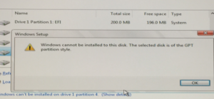 Windows Cannot Be Installed on Disk with GPT Partition Style - Power Sysadmin Blog